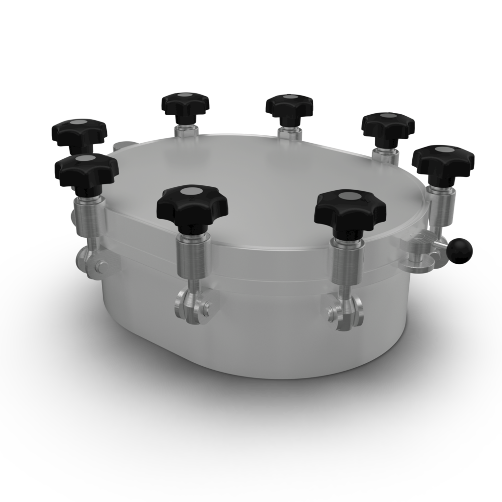 Oval Pressure Cover up to 10/-1 bar - zimmerlin GmbH Edelstahl-Technik